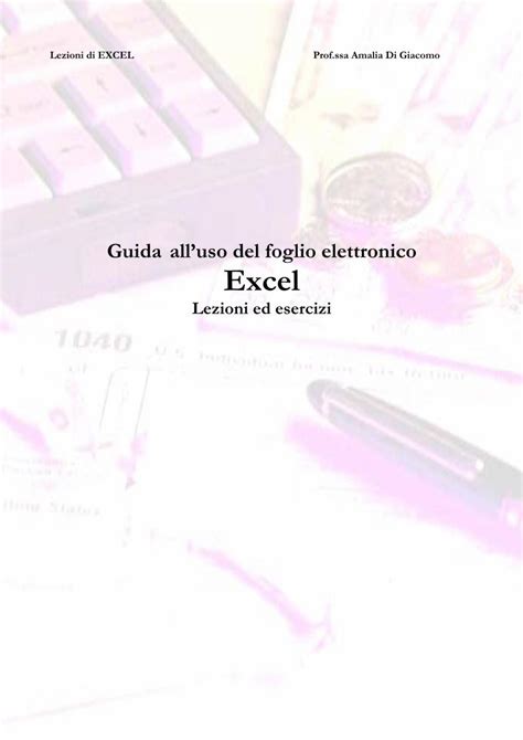 Pdf Guida Alluso Del Foglio Elettronico Excel Dokumen Tips