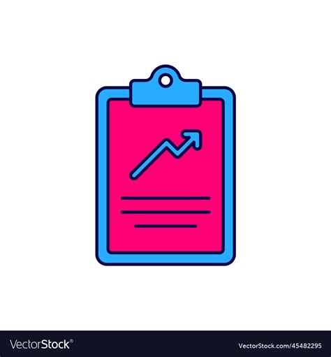 Filled Outline Clipboard With Graph Chart Icon Vector Image