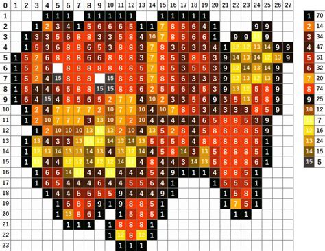 【ポケモン】バウッツェルの作り方【アイロンビーズ簡単図案】 ピクセルアート ポケモン 図案