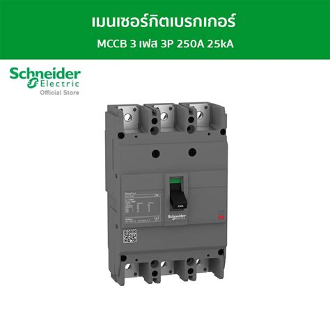 Schneider เมนเซอร์กิตเบรกเกอร์ Mccb 3 เฟส 3p 250a 25ka รหัส Ezc250n3250