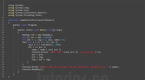 Arrays VisualStudio C Suma Vector Posiciones Fibonacci Tutorias Co