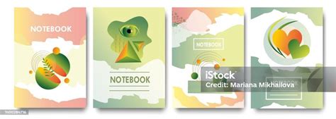 Set Desain Sampul Untuk Notebook Notepad Poster Atau Spanduk Undangan