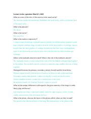 ANSC 230 Exam 3 Review Lecture Review Questions March 5 2019 What Are Some Of The Roles Of The