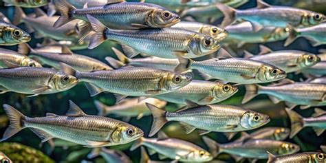 Shoal Of Alewives Alosa Pseudoharengus In An Aquarium Tank Ai Created