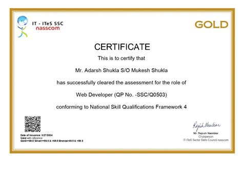 adarsh shukla on linkedin nasscom certifiedwebdeveloper