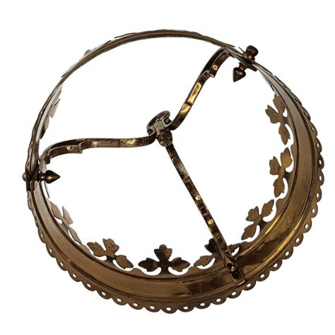 1950s Vintage Gothic Brass Canopy Bed Crown Fleur De Lis Chairish