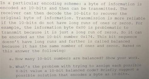 Solved 8 Bit Encoding Going To 10 Bit 10 5 Xxxxx