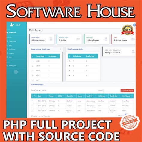employee attendance system full php project with source code shopee