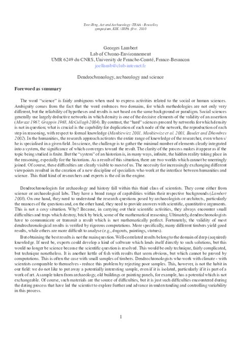 Pdf Dendrochronology Archaeology And Science