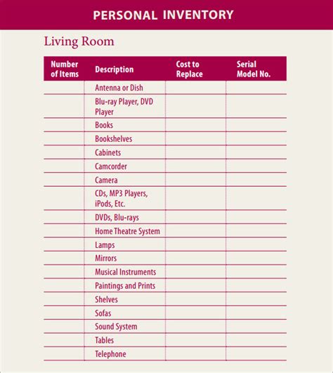 Free 9 Asset Inventory Templates In Ms Word Pdf