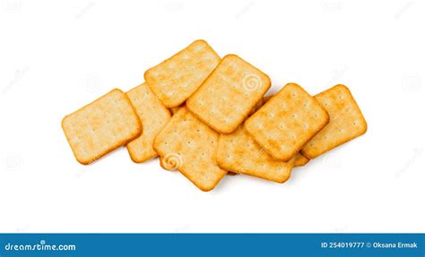 Crackers Or Biscuits Cookies Isolated Stock Image Image Of Biscuits Golden