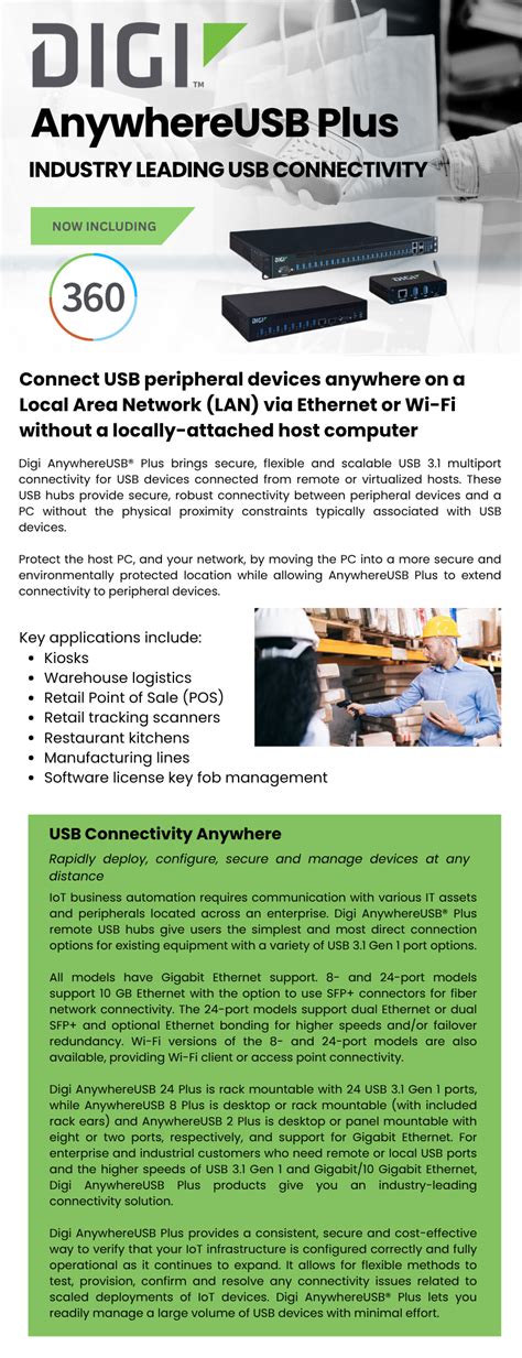 Digi Anywhereusb Network Attached Usb Over Ip Hubs Express Systems And Peripherals