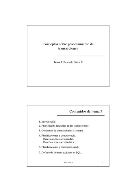 Gestion De Transacciones Pdf Sql Bases De Datos