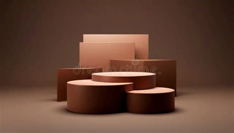 Artistic Arrangement Of Circular And Rectangular Forms In Earthy Hues