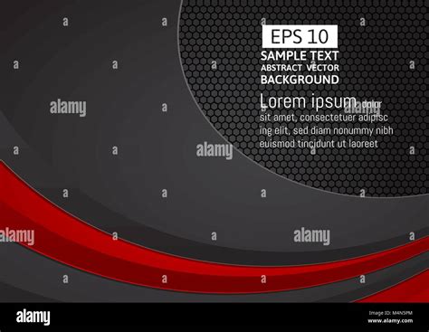 Abstract Geometric Black And Red Color With Copy Space Modern Design Background Stock Vector