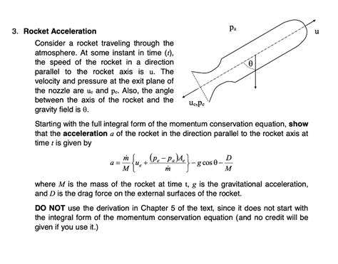 Solved 3 Rocket Acceleration Consider A Rocket Traveling Chegg Com