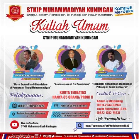 Kuliah Umum Stkip Muhammadiyah Kuningan Bersama Para Rektor Dan Guru
