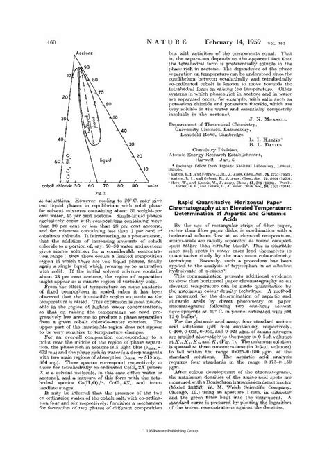 Pdf Rapid Quantitative Horizontal Paper Chromatography At An Elevated Temperature