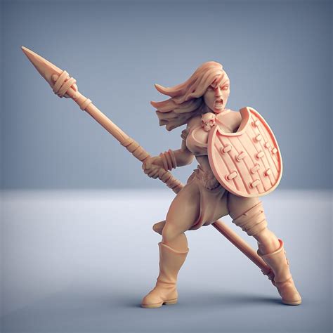 Amazon Warrior Raised Spear And Shield Ag • Speira Miniatures