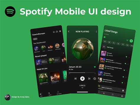 Spotify Mobile Ui Design By Arooj Zahra On Dribbble
