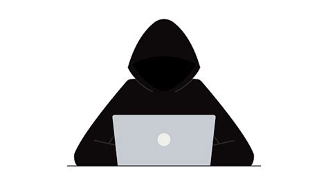 해커 공격 소셜 네트워크의 사용자 데이터 사기 인터넷 피싱 해킹된 비밀번호 사이버 범죄와 범죄 인터넷 온라인 웹 사이트의 도둑 노트북 컴퓨터 뒤에 있는 범죄자 벡터에 대한