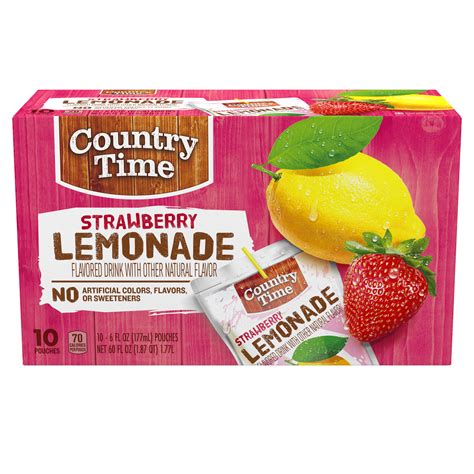 Strawberry Lemonade Ready To Drink Flavored Drink Pouches Country