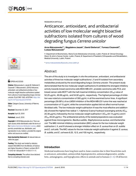Pdf Anticancer Antioxidant And Antibacterial Activities Of Low