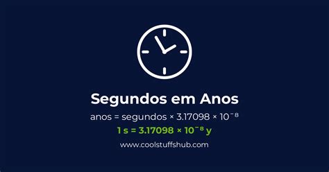 Converter segundos em anos conversão de s em y