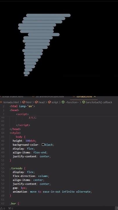 Tornado Animation Html Css Coding Shorts 🖇️ Coding Shorts