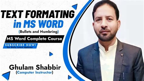 Ghulam Shabbir On Linkedin How To Use Bullets And Numbering In Ms Word