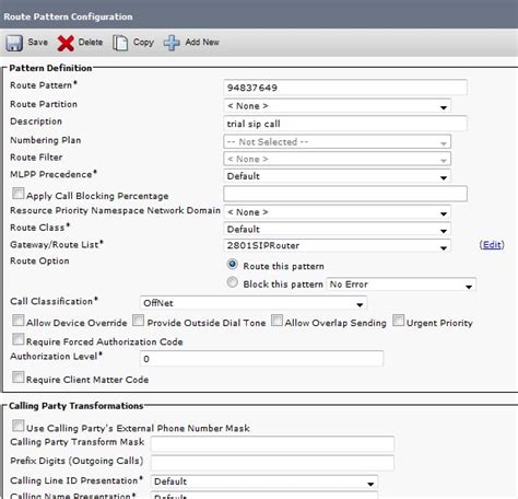 Route Pattern To Sip Trunk Problem Cisco Community
