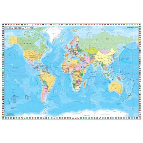 Harta De Perete Statele Lumii Cu Steaguri 160x120 Cm Emag Ro
