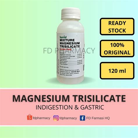 Ready Stock Hovid Mixture Magnesium Trisilicate Suspension 120ml