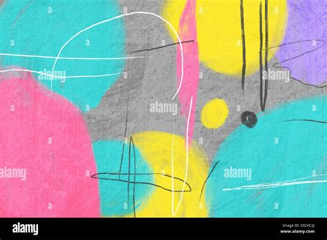 Abstract Composition With Overlapping Pastel Circles In Pink Yellow Teal And Blue Accented
