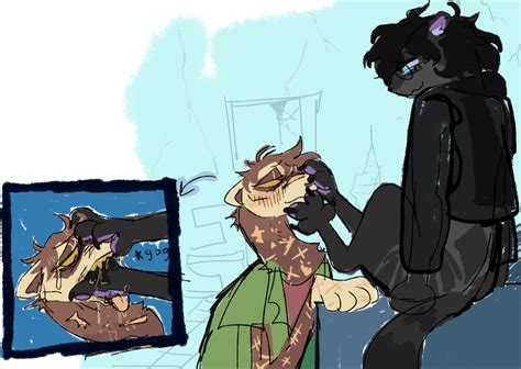 Rule 34 Anthro Bodily Fluids Brown Body Brown Fur Civet Domestic Ferret Duo Foot Fetish Foot