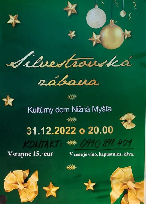 Silvestrovská Zábava Oficiálna Stránka Obce Nižná Myšľa