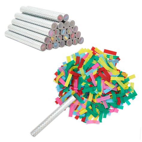 24 Pack Rainbow Confetti Flutter Sticks For Birthdays Party Confetti
