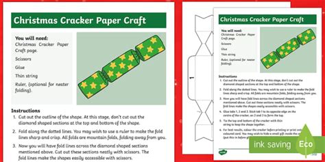 Cracker Template Paper Craft Activity Teacher Made