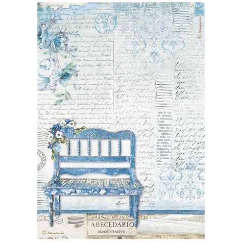 A4 Rice Paper Packed Blue Land Bench Scraphut
