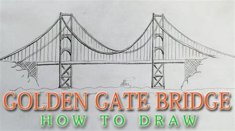 How To Draw The Golden Gate Bridge EASY San Francisco Landmark YouTube