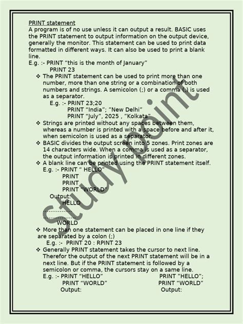 Print Statement Qbasic Pdf
