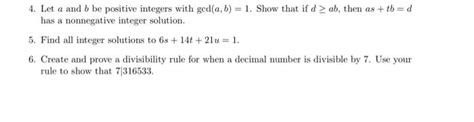 Solved 4 Let A And B Be Positive Integers With Gcd A B 1