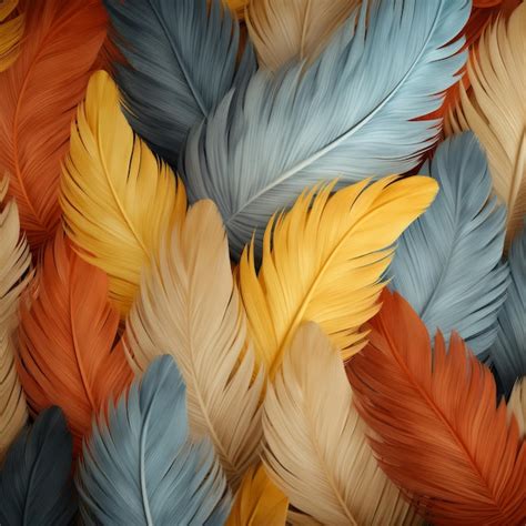 Premium Ai Image Stylized Finch Feathers Pattern Texture In Vibrant