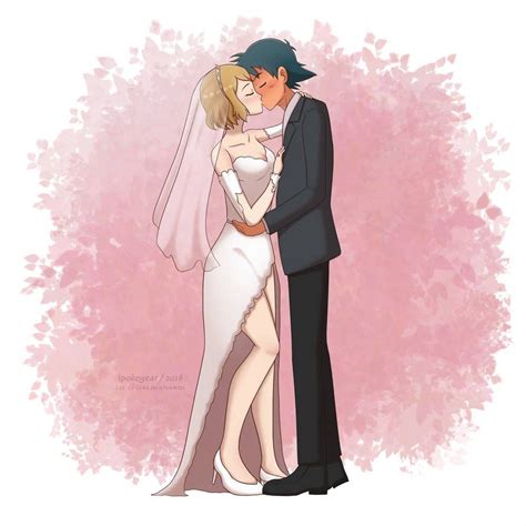 Comm Ash And Serena S Wedding Kiss By Ipokegear Pokemon Ash And Serena Pokemon Couples Ash