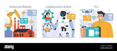 robotic manufacture set automated systems or ai working for