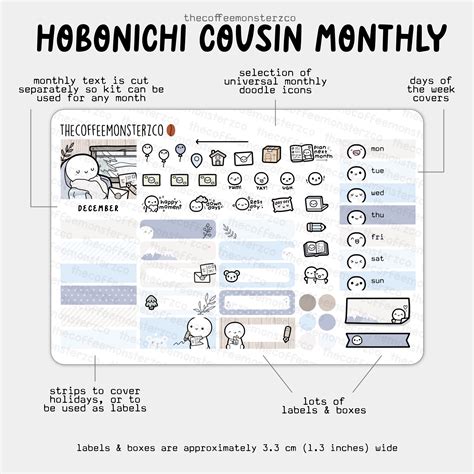 2025 Hobonichi Cousin Monthly Kits Hobonichi Cousin Compliment Cards