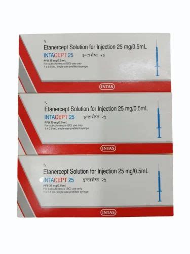 Intacept 25 Etanercept 25mg Solution For Injection At ₹ 5714 Vial