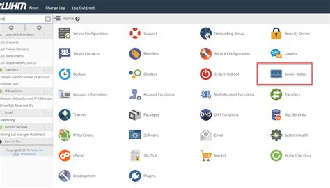 Whm Server Status How To Check Your Server Information