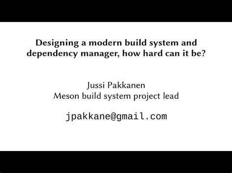 ndc conferences talk designing a modern build system and dependency