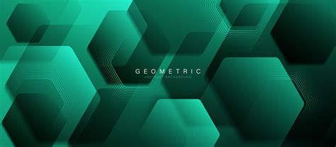 Abstract Green Hexagon Shapes Pattern Background Futuristic Digital Hightechnology Pattern